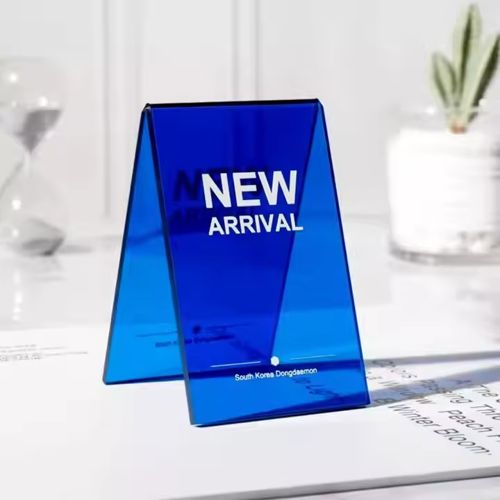 Custom Clear Acrylic Table Signs – Printed Transparent Desk Display ...