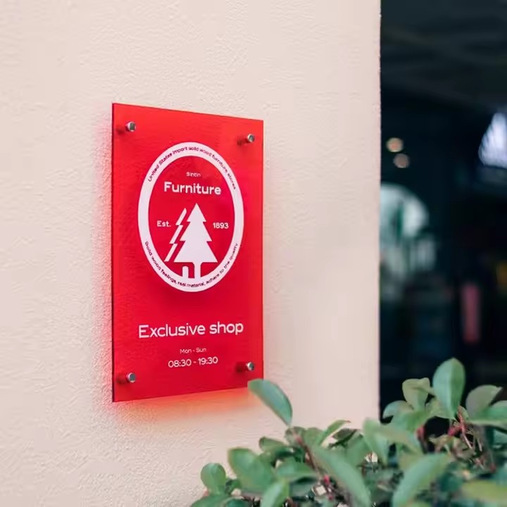 Custom Wall-Mounted Acrylic Signs for Office, Shop & Company Branding ...