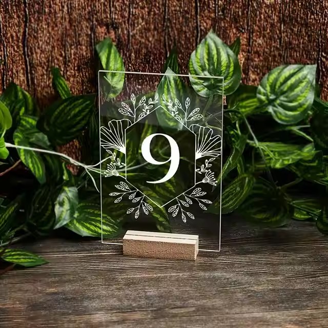 Custom Desktop Modern Acrylic Reception Signs with Laser Engraving ...